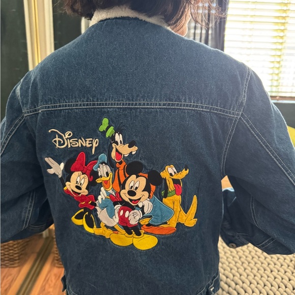 Disney | Jackets & Coats | Disney Lined Blue Denim Jacket With Cartoon ...